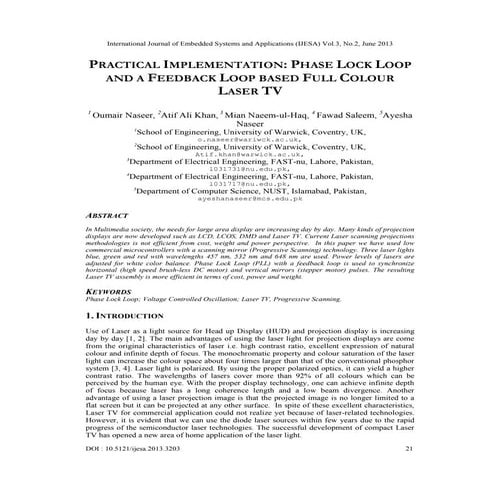 PRACTICAL IMPLEMENTATION: PHASE LOCK LOOP AND A FEEDBACK LOOP BASED ...