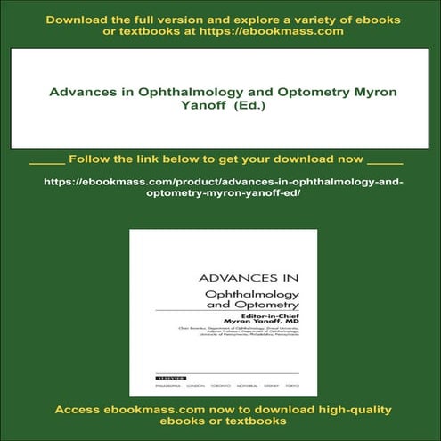Advances in Ophthalmology and Optometry Myron Yanoff (Ed.) | PDF