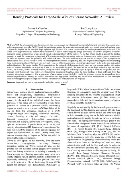 Routing Protocols For Large Scale Wireless Sensor Networks A Review Pdf
