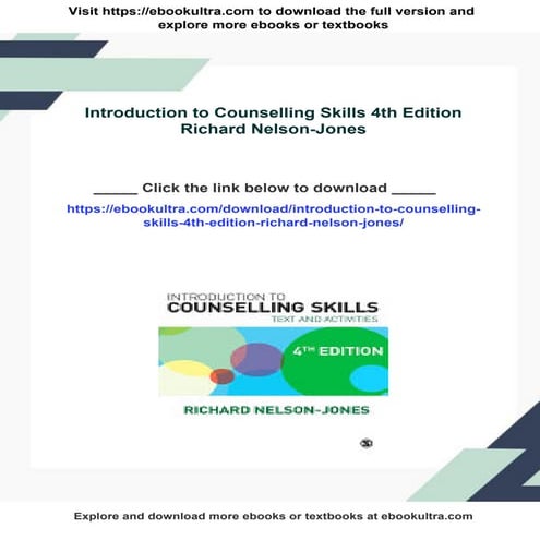 Introduction to Counselling Skills 4th Edition Richard Nelson-Jones | PDF