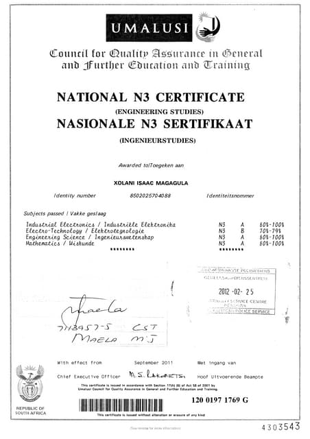N4 Certificate HD | PDF
