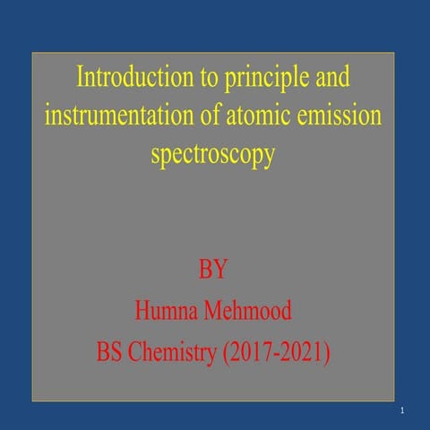 Atomic emission spectroscopy PPT | PPTX
