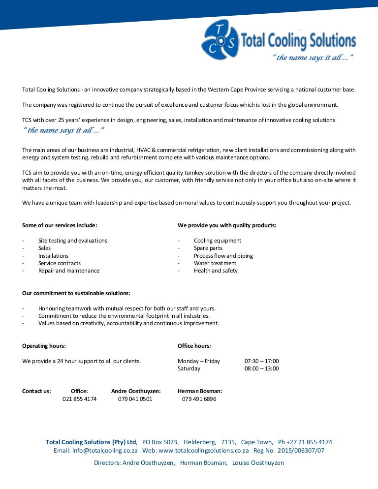 TCS introduction letter