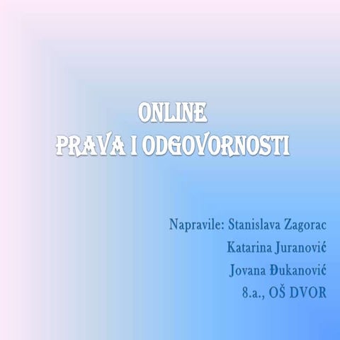 321 online prava i odgovornosti 1 | PPTX