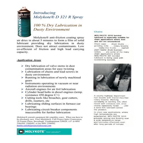 321 r for dry lubrication of chains case study | PDF