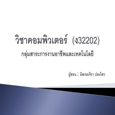 วิชาคอมพิวเตอร์ (ง32202) | PDF