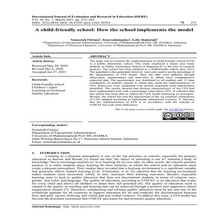 A child-friendly school: How the school implements the model | PDF