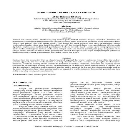 322093 model-model-pembelajaran-inovatif | PDF