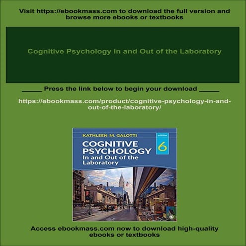 Cognitive Psychology In and Out of the Laboratory | PDF