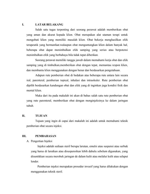 Macam2 dan cara penyuntikan | DOCX