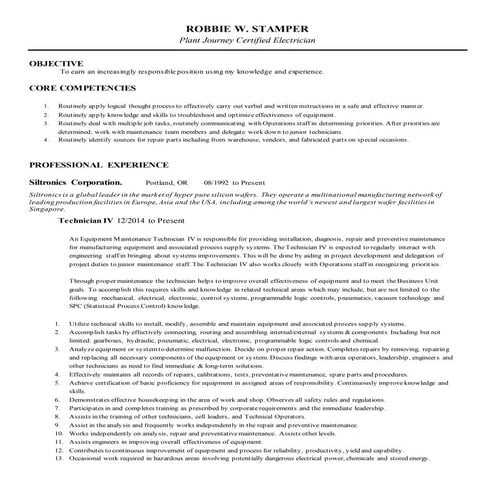 Rjm resume updated(technician) | PDF