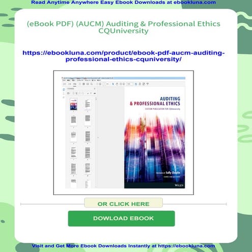 (eBook PDF) (AUCM) Auditing & Professional Ethics CQUniversity | PDF