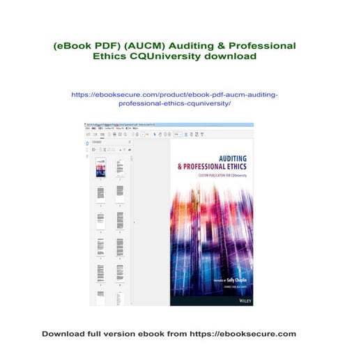 (eBook PDF) (AUCM) Auditing & Professional Ethics CQUniversity | PDF