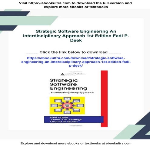 Strategic Software Engineering An Interdisciplinary Approach 1st Edition Fadi P. Deek | PDF