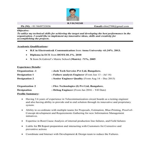 Vignesh Resume | DOC
