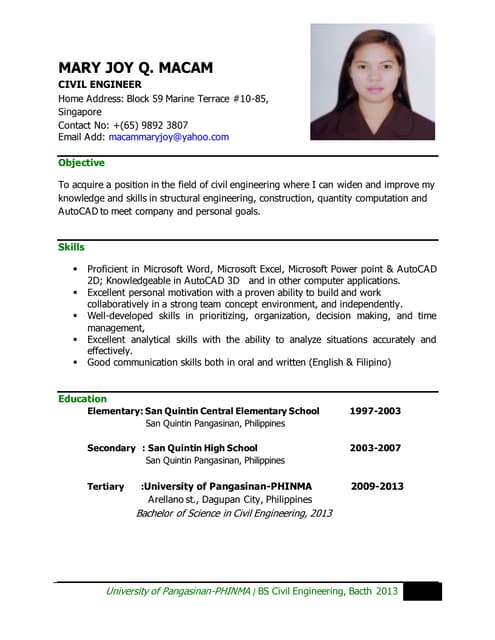 Sample Resume for OJT | DOCX | Resume Writing and Advice | Job Search