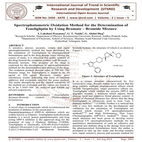Spectrophotometric Oxidation Method for the Determination of ...