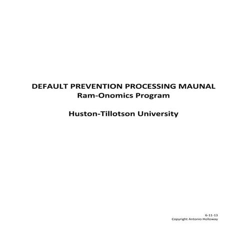 default prevention prcoessing manual | PDF