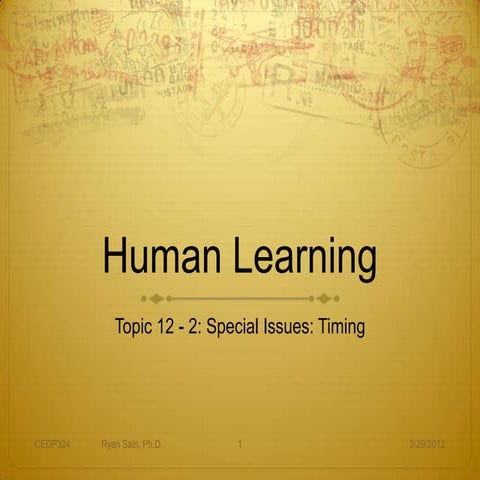 324 12 2 special topics timing | PPT