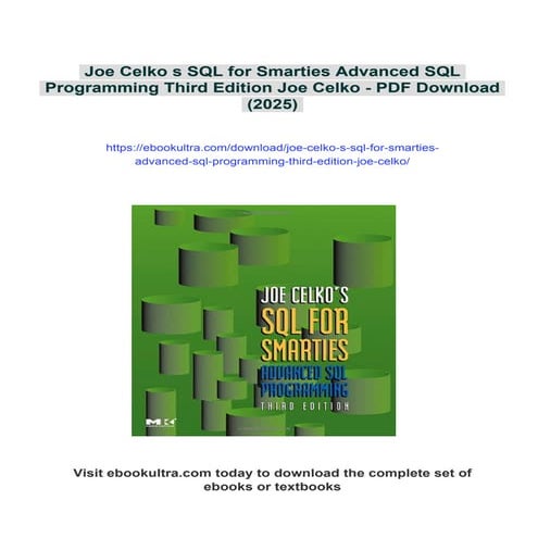 Joe Celko s SQL for Smarties Advanced SQL Programming Third Edition Joe Celko | PDF