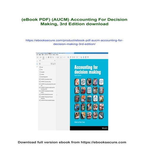 (eBook PDF) (AUCM) Accounting For Decision Making, 3rd Edition | PDF