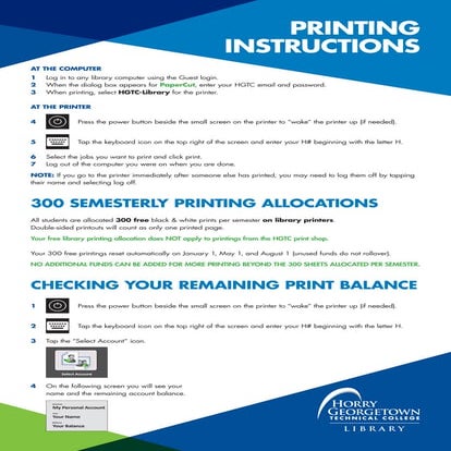 Printing Instructions Poster - HGTC Library | PDF