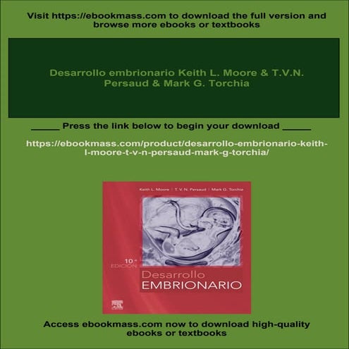 Desarrollo embrionario Keith L. Moore & T.V.N. Persaud & Mark G ...