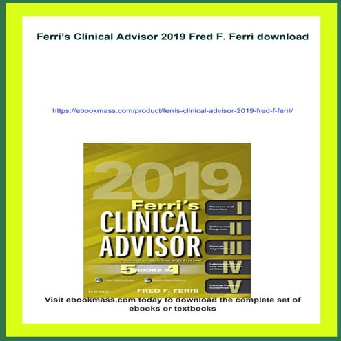 Ferri’s Clinical Advisor 2019 Fred F. Ferri | PDF