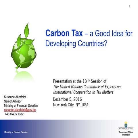 161125 UN Tax Committee Carbon Tax FINAL version PDF | PDF ...