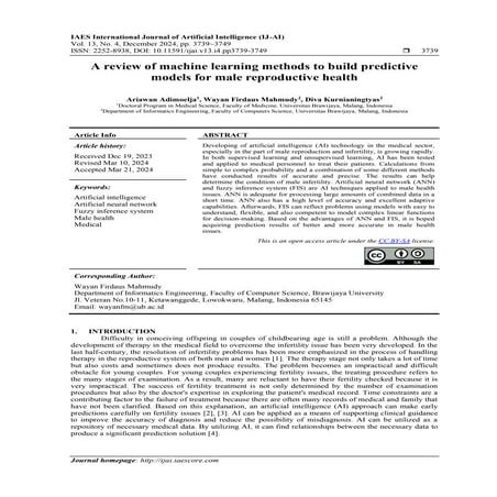 A review of machine learning methods to build predictive models for ...