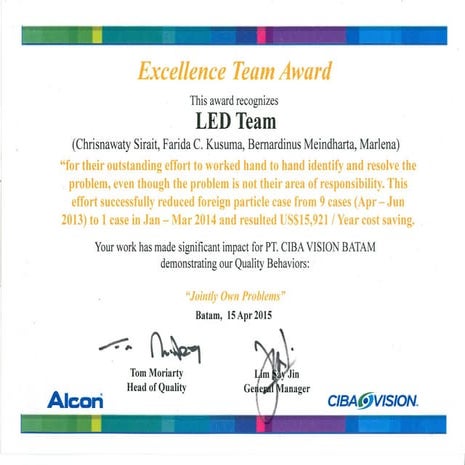 Excellent Team Award | PDF