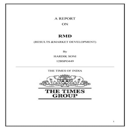 REPORT ON RMD- panel report | PDF