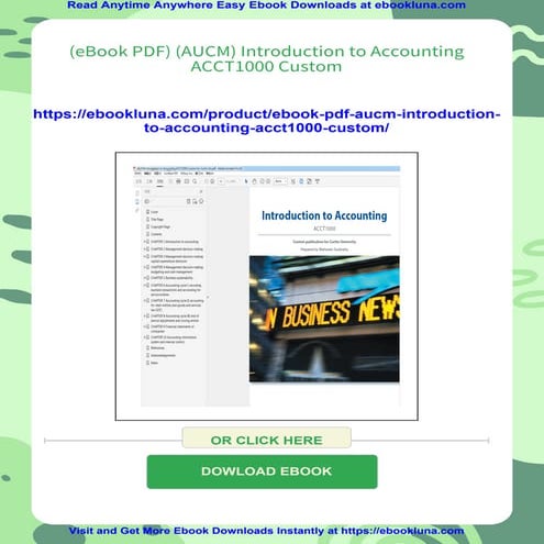 (eBook PDF) (AUCM) Introduction to Accounting ACCT1000 Custom | PDF
