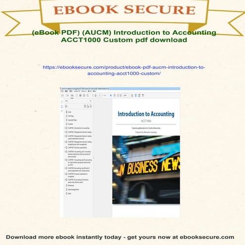 (eBook PDF) (AUCM) Introduction to Accounting ACCT1000 Custom | PDF