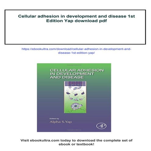 Cellular adhesion in development and disease 1st Edition Yap | PDF