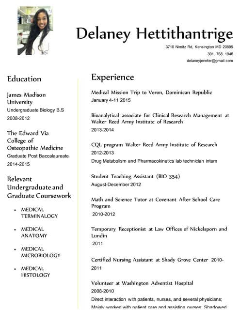 Delaney Hettithantrige Resume | PDF