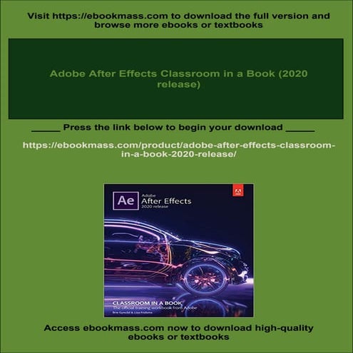 Adobe After Effects Classroom in a Book (2020 release) | PDF