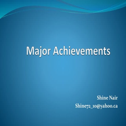 Major Achievements | PPTX