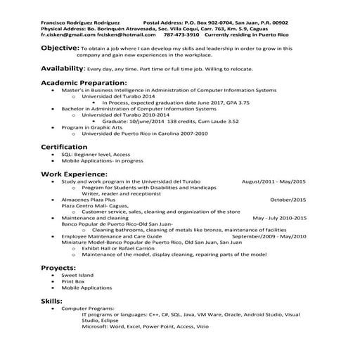 STEVEN RODRIGUEZ RESUME | DOCX