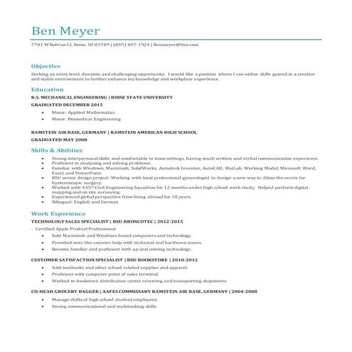 Ben Meyer Resume | PDF