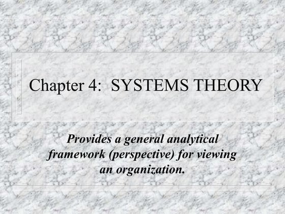 System Theory By Von Bertalanffy | PPTX | Business | Business and Finance
