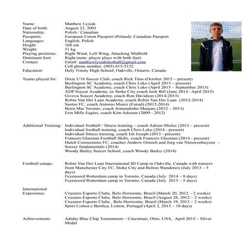 Matthew Lysiak CV | DOC