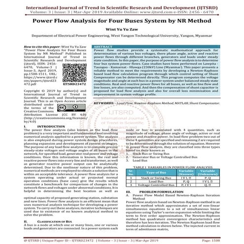 Power Flow Analysis for Four Buses System by NR Method | PDF