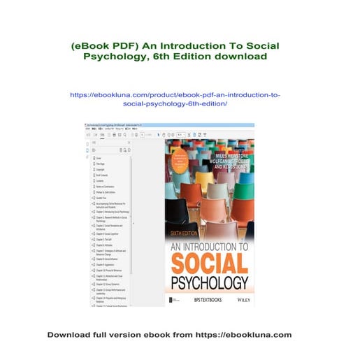 (eBook PDF) An Introduction To Social Psychology, 6th Edition | PDF