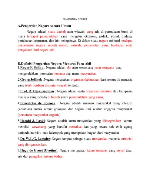 Pengertian, unsur, fungsi, dan tujuan negara | PPTX