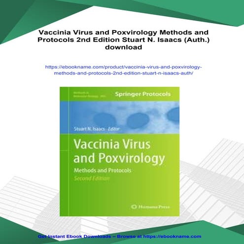 Vaccinia Virus and Poxvirology Methods and Protocols 2nd Edition Stuart ...