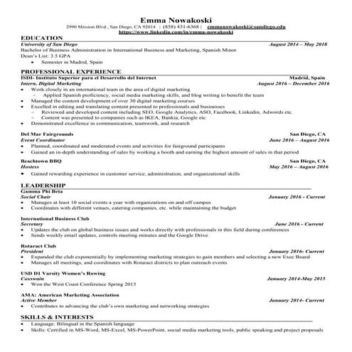 Emily Moore - Resume | PDF