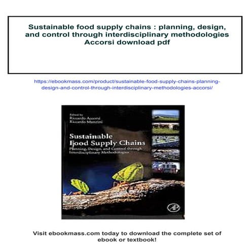 Sustainable food supply chains : planning, design, and control through ...