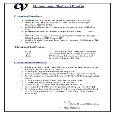 shahzad CV | DOC