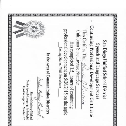 San Diego unified school district course as a Para Educator | PDF